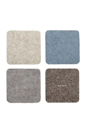 GRAF LANTZ Bierfilzl Merino Wool Square Coaster Solid 4 Pack Cobblestone