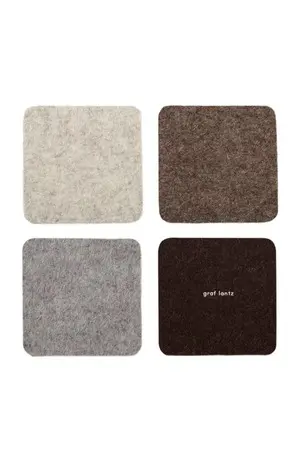 GRAF LANTZ Bierfilzl Merino Wool Square Coaster Multi 4 Pack Earth