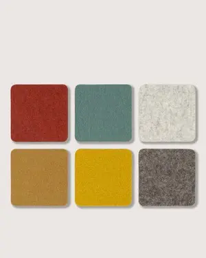 GRAF LANTZ Bierfilzl Merino Wool Square Coaster Solid 4 Pack - Luster