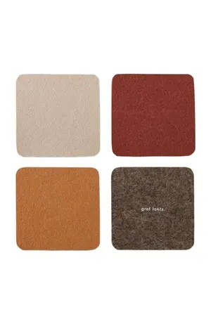 GRAF LANTZ Bierfilzl Merino Wool Square Coaster Multi 4 Pack Mesa