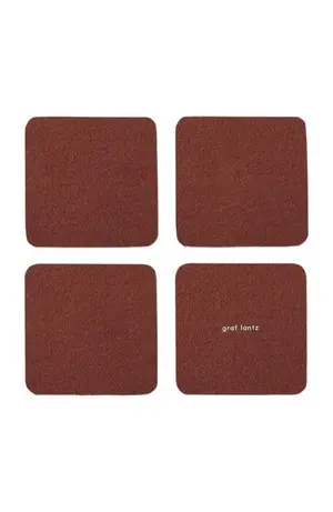 GRAF LANTZ Bierfilzl Merino Wool Square Coaster Multi 4 Pack Terracotta