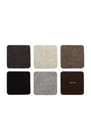 GRAF LANTZ Bierfilzl Merino Wool Square Coaster Multi 6 Pack - Earth