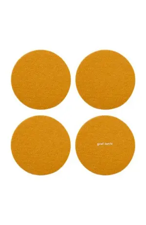GRAF LANTZ Bierfilzl Merino Wool Round Coaster Solid 4 Pack - Turmeric