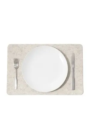 GRAF LANTZ Merino Wool Rectangle Placemat - Heather White