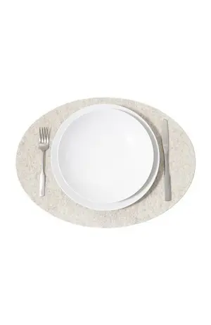 GRAF LANTZ Merino Wool Oval Placemat - Heather White