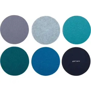 GRAF LANTZ Bierfilzl Merino Wool Round Coaster Multi 6 Pack - Ocean