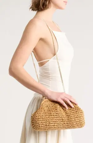 L*Space Harmony Convertible Raffia Clutch