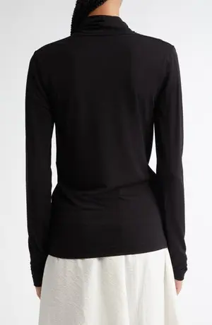 TOTEME Draped Jersey Top - Black