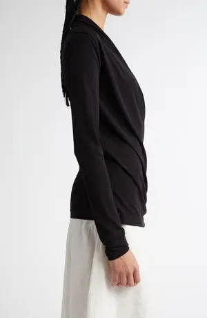 TOTEME Draped Jersey Top - Black