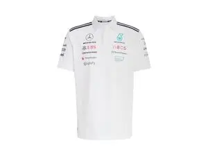 Adidas Mercedes Amg Petronas Formula One Team Polo Shirt - White Melange/black