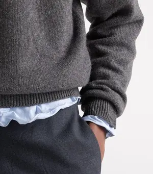 Prada Re-cashmere Crew-neck Sweater - Grey