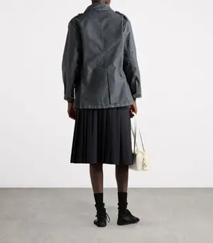 Prada Mohair-wool Pleated Skirt