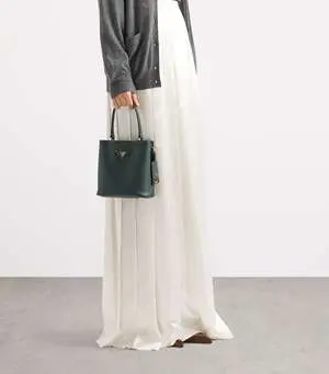 Prada Satin Pleated Maxi Skirt