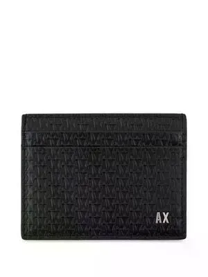 Armani Exchange Monogram-debossed Cardholder - Black