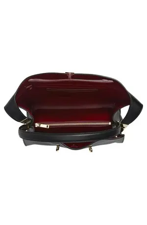 FERRAGAMO Small Hug Leather Satchel - Nero/borgogna