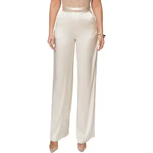 JLUXLABEL Deserae Silk Blend Wide Leg Pants