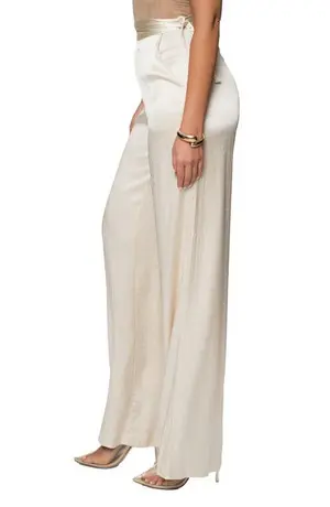 JLUXLABEL Deserae Silk Blend Wide Leg Pants