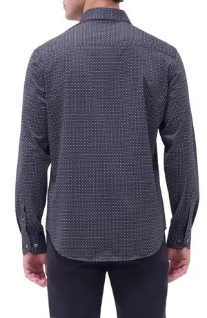 Bugatchi James Ooohcotton® Diamond Check Button-up Shirt - Black