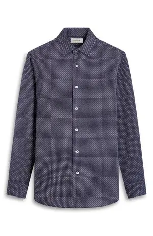 Bugatchi James Ooohcotton® Diamond Check Button-up Shirt - Black