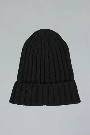 SSKEIN Ribbed Baby Alpaca Beanie - Black