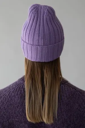 SSKEIN Ribbed Baby Alpaca Beanie - Iris