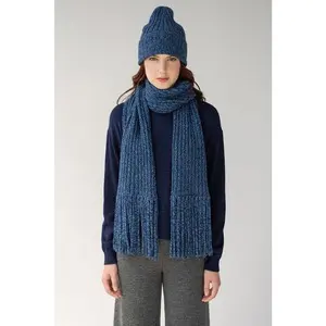 SSKEIN Fringe Scarf Blue Marl