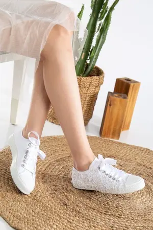 FOREVER & ALWAYS SHOES Shelby Lace Bridal Sneakers