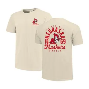 IMAGE ONE Nebraska Huskers Comfort Colors Mascot Overlay T-shirt - Cream