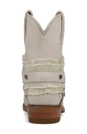 Frye Billy Ruffle Harness Booties - Ivory