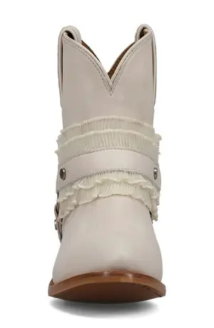 Frye Billy Ruffle Harness Booties - Ivory