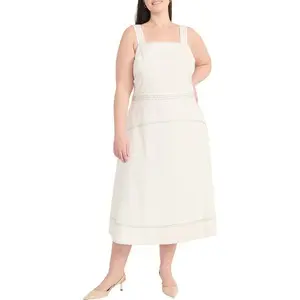 Maggy London Sleeveless Yoke Skirt Midi Sundress - Sugar