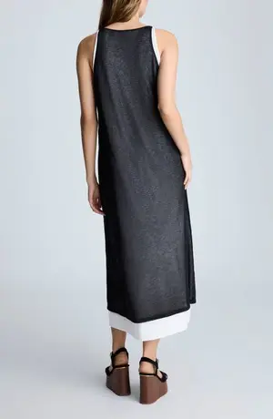 KENNETH COLE Sheer Layer Midi Dress
