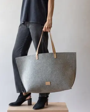 GRAF LANTZ Hana Merino Wool Boat Bag - Granite