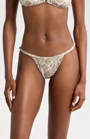 Good American Perfect Fit Bikini Bottoms - Snake Print