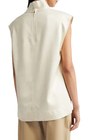 TOTEME Funnel Neck Sleeveless Top - Ecru