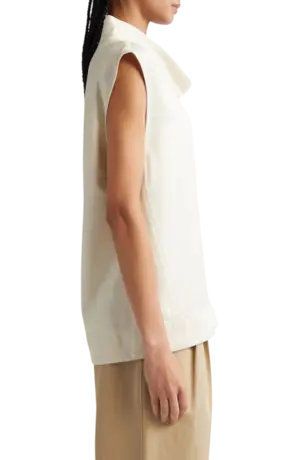 TOTEME Funnel Neck Sleeveless Top - Ecru