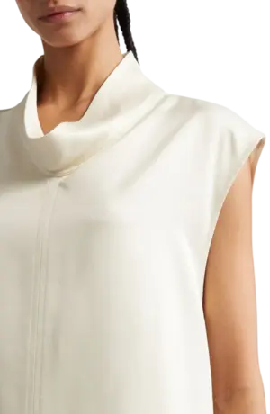 TOTEME Funnel Neck Sleeveless Top - Ecru