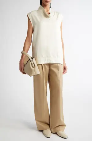TOTEME Funnel Neck Sleeveless Top - Ecru