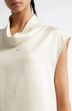 TOTEME Funnel Neck Sleeveless Top - Ecru