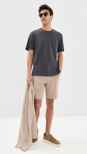 Faherty Brand Slubbed Weave All Day Shorts - Khaki