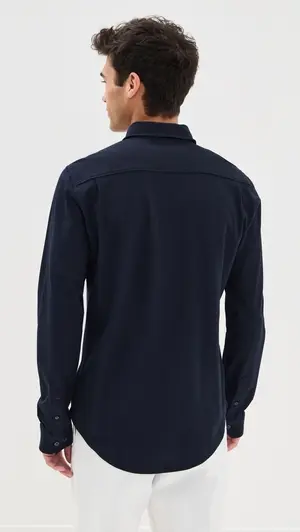 Orlebar Brown Giles Pique Knit Button Down