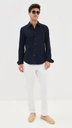 Orlebar Brown Giles Pique Knit Button Down