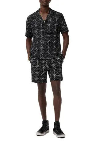 John Varvatos Dan Geometric Linen Camp Shirt