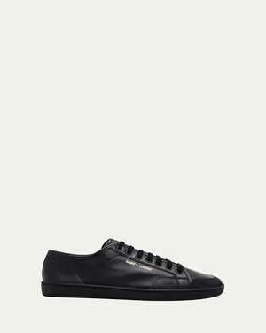 Saint Laurent Gym Leather Low-top Sneakers - Black