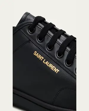 Saint Laurent Gym Leather Low-top Sneakers - Black
