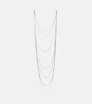 Alaïa Brass Chain Necklace Earrings - Gold