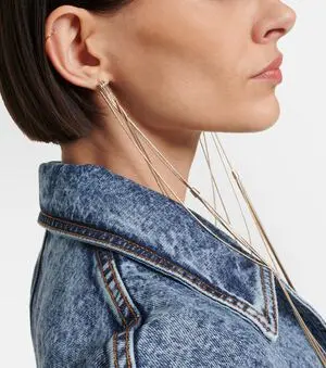 Alaïa Brass Chain Necklace Earrings - Gold