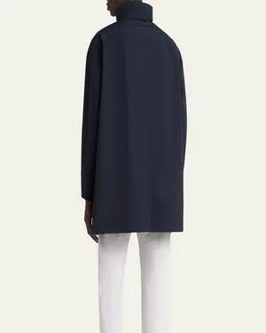 Giorgio Armani Nylon Stretch Caban Coat - Blue Navy