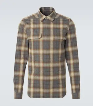 Rick Owens Plaid Cotton Shirt - Grey