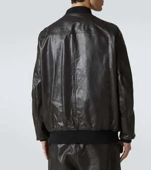 Rick Owens Bauhaus Flight Leather Bomber Jacket - Black